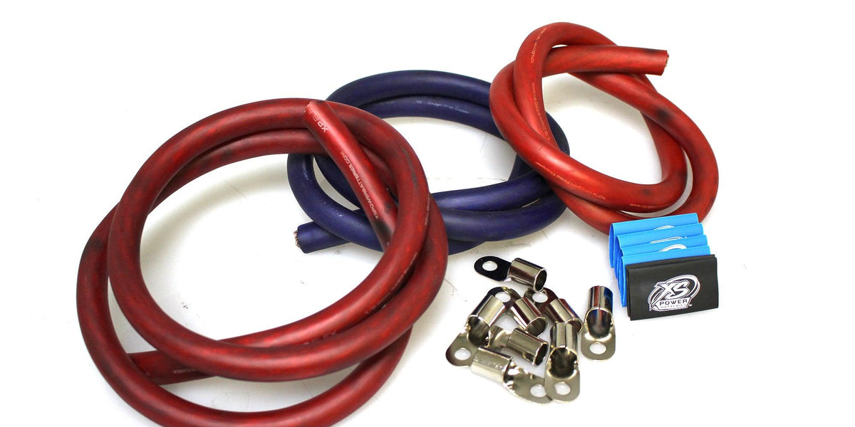 XS Power Big 3 Kit with Two Red and One Blue Wire+Ring Terminals+Heats ...